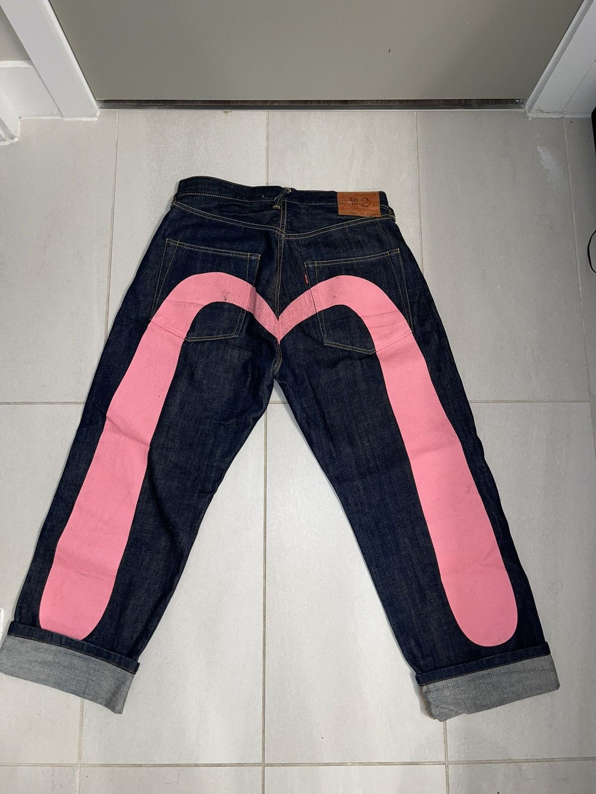 Evisu Evisu denim With Pink Logo on the back | Grailed