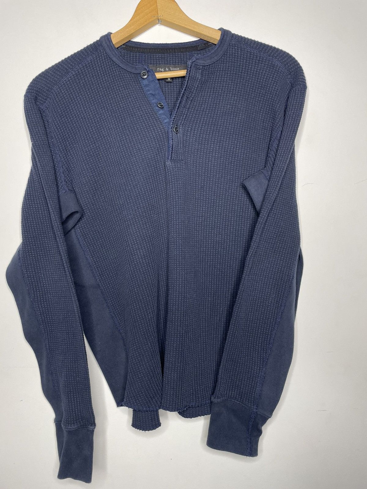 Rag & Bone Rag & Bone Devon Cotton Waffle Henley Classic Fit Shirt ...