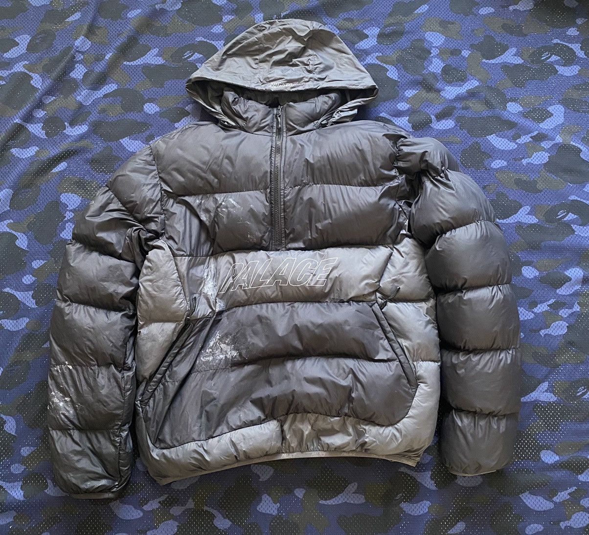 Palace FW21 PALACE SKATEBOARDS PAL-TEX HALF ZIP PUFFA BLACK SIZE M ...