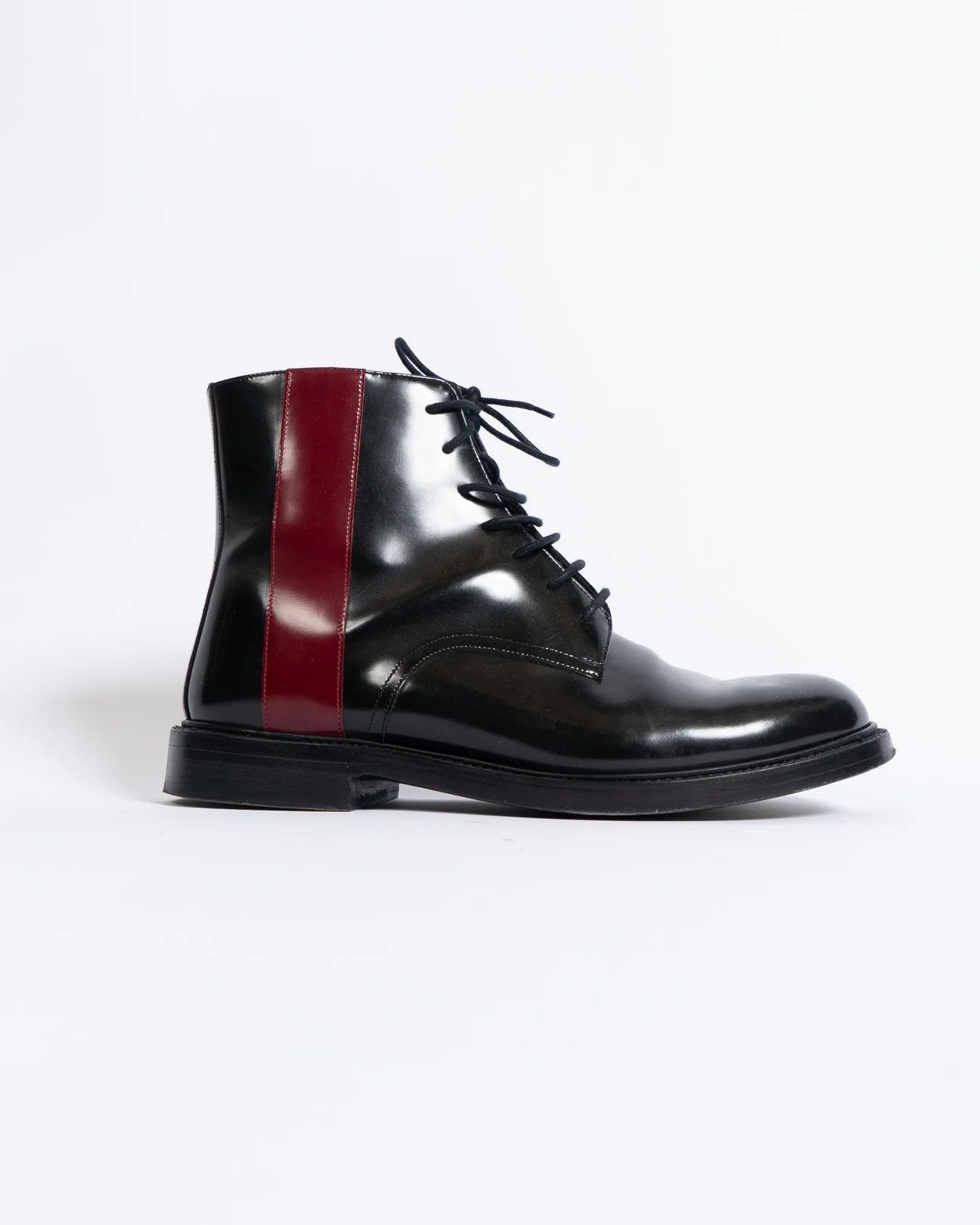 Calvin Klein 205W39NYC × Raf Simons Red Striped Military Boots | Grailed