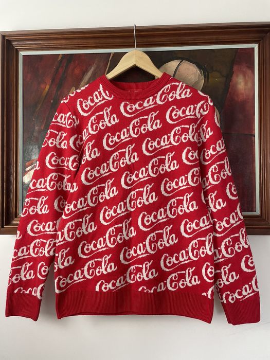Coca Cola Coca Cola Red Fullprint Logo Red Sweater Knit Streetwear ...