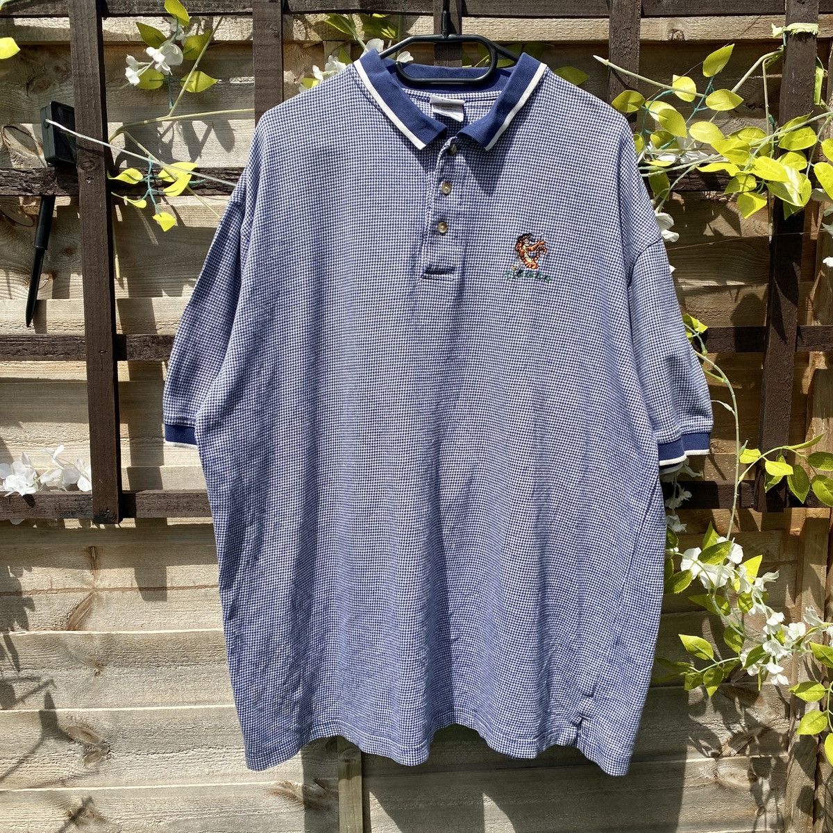 Disney Vintage 1990s Disney tigger blue checkered polo shirt XL | Grailed