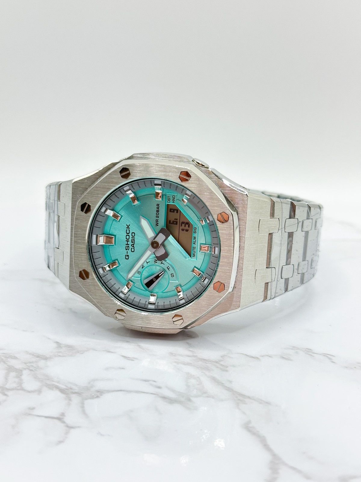 Casio × G Shock BRAND NEW GSHOCK Casioak Mod Custom Tiffany Blue Dial ...