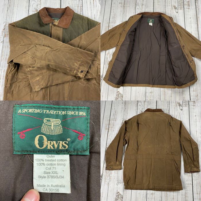 Orvis VINTAGE ORVIS MENS WAXED COTTON OILCLOTH HUNTING JACKET COAT ...