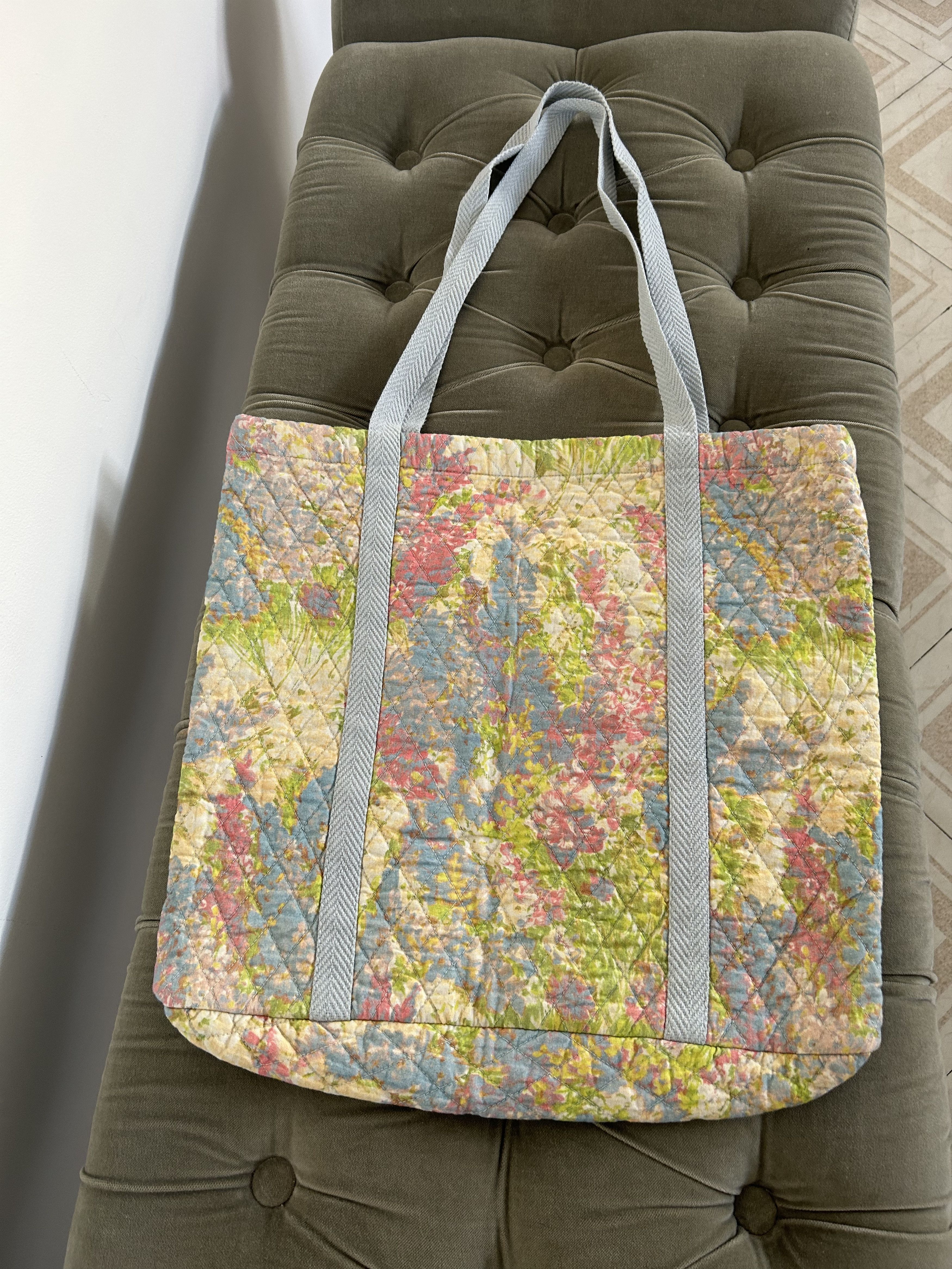 LoveShackFancy LoveShackFancy NWT Tote 100% Cotton Multicolor Pockets ...