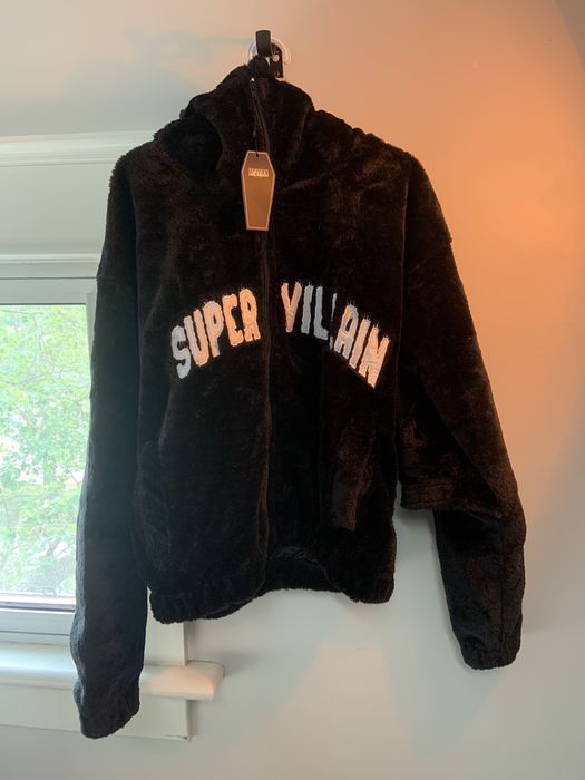 Designer SUPERVILLAIN Black Fur Abominable Webbed Hoodie | Grailed