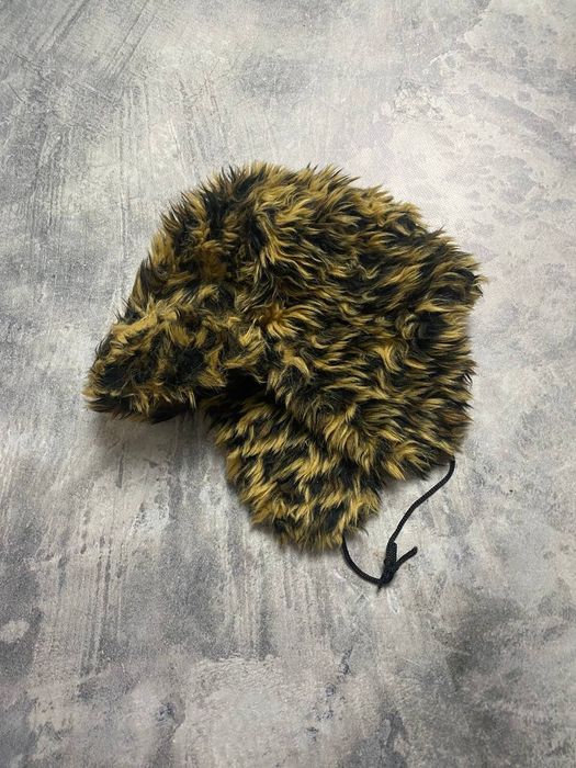 Japanese Brand Y2K mohair leopard Ushanka fur hat fuzzy vintage hype ...