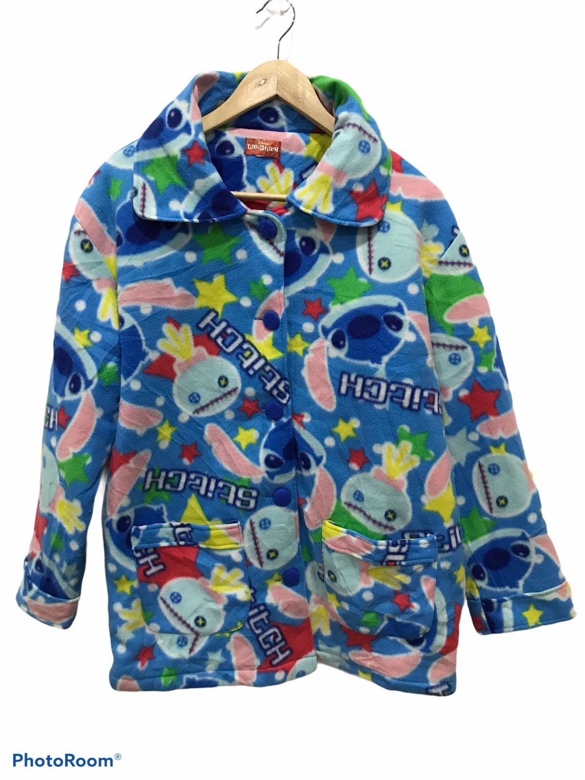 Disney Lilo & stitch overprint fleece wool jacket | Grailed