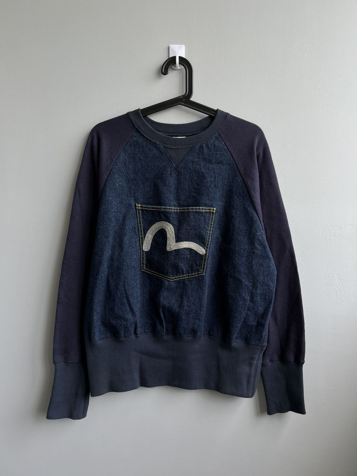 Evisu × Vintage Vintage EVISU big logo wool sweater | Grailed