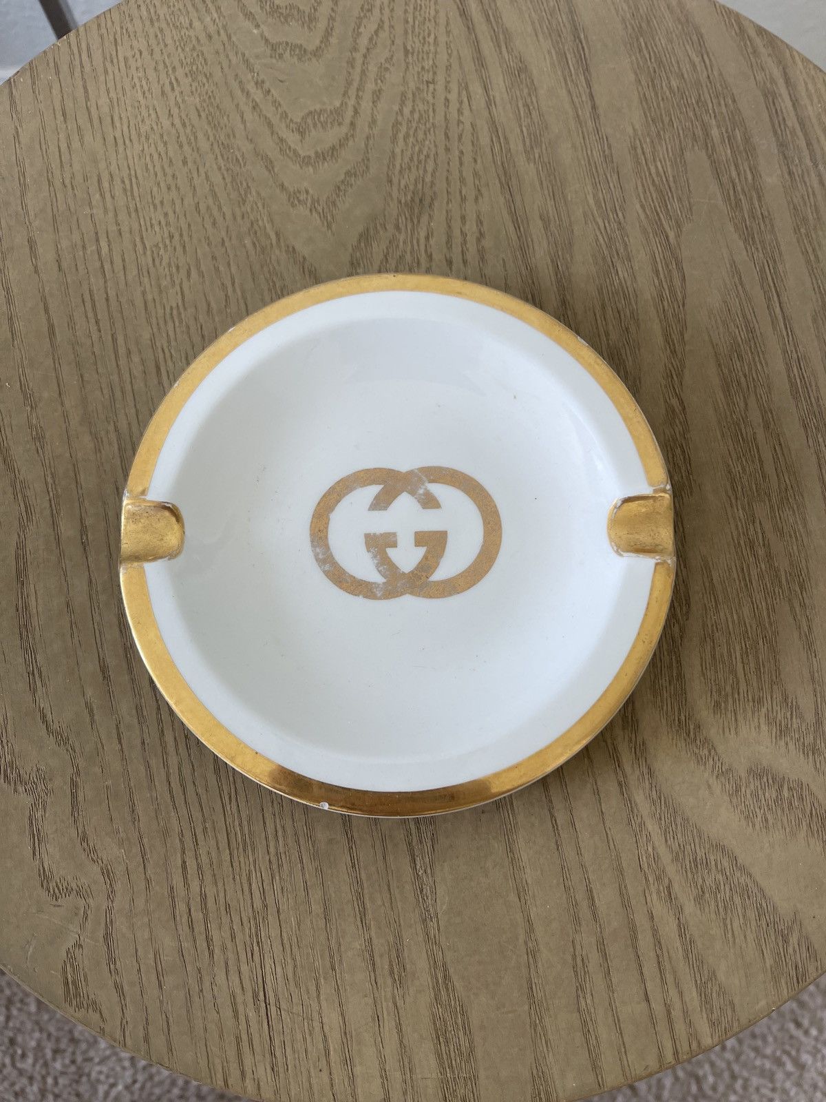 Gucci *RARE* Vintage Gucci Gold Leaf Ash Tray | Grailed