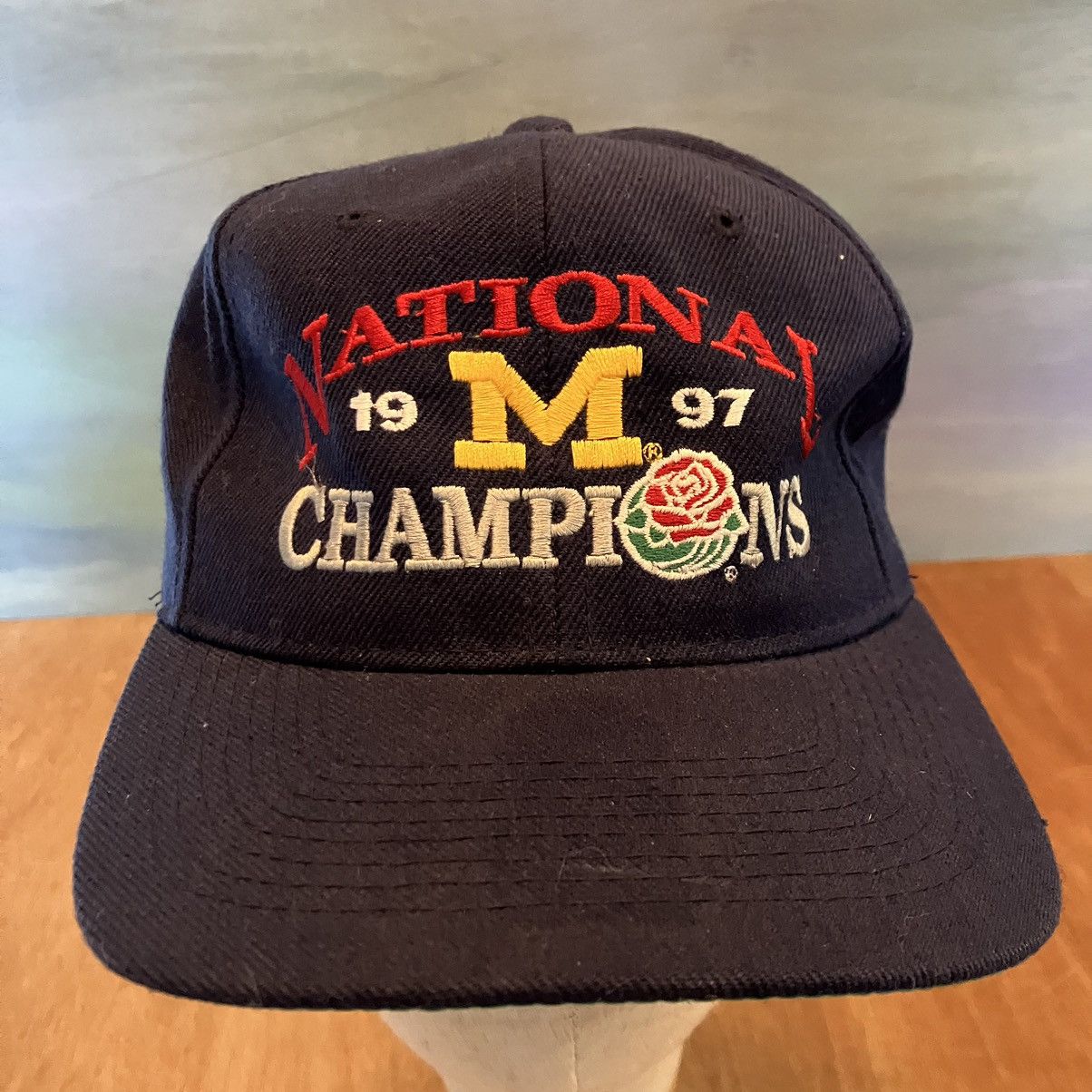 Vintage 1997 Michigan Football Snapback National Champions Rose Bowl ...
