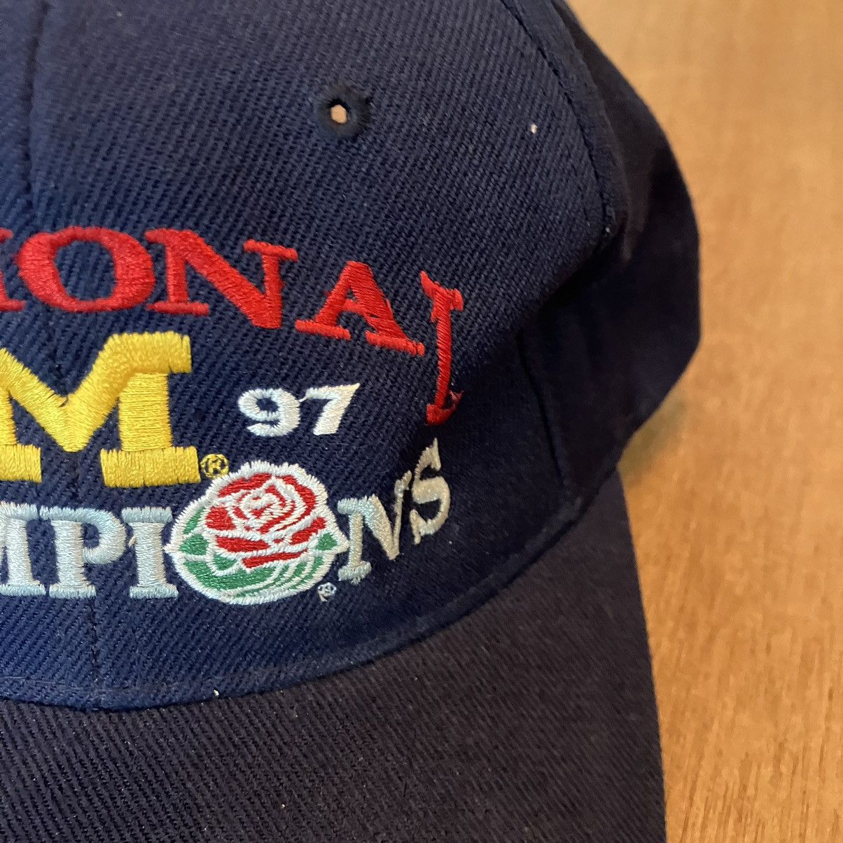 Vintage 1997 Michigan Football Snapback National Champions Rose Bowl ...