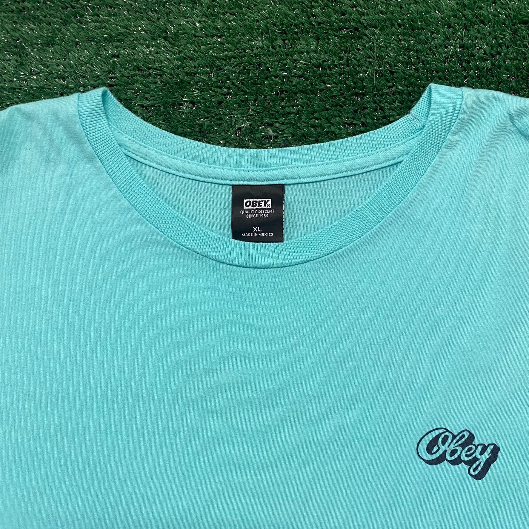 Vintage Obey Script Spell Out Long Sleeve Crewneck T-Shirt | Grailed