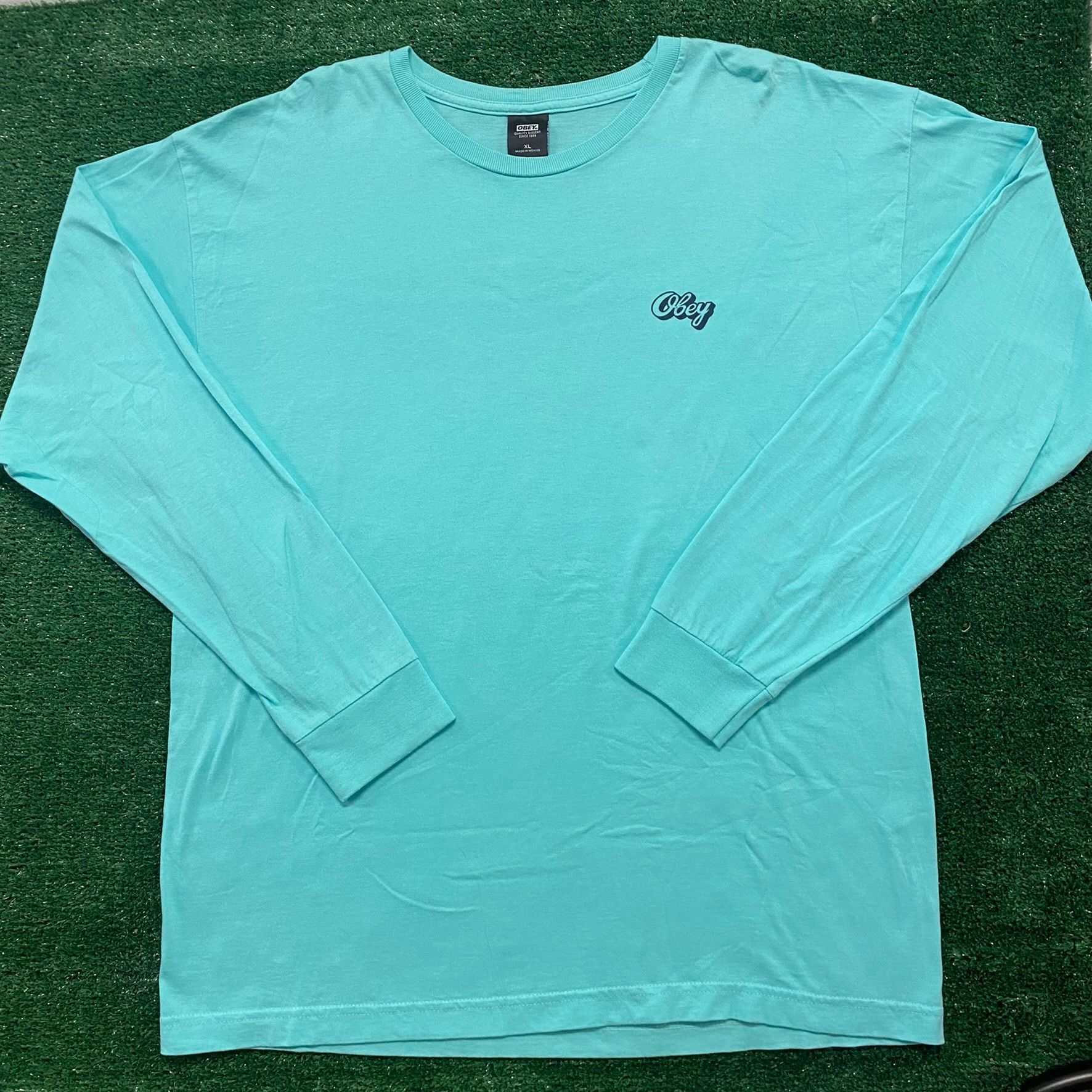 Vintage Obey Script Spell Out Long Sleeve Crewneck T-Shirt | Grailed