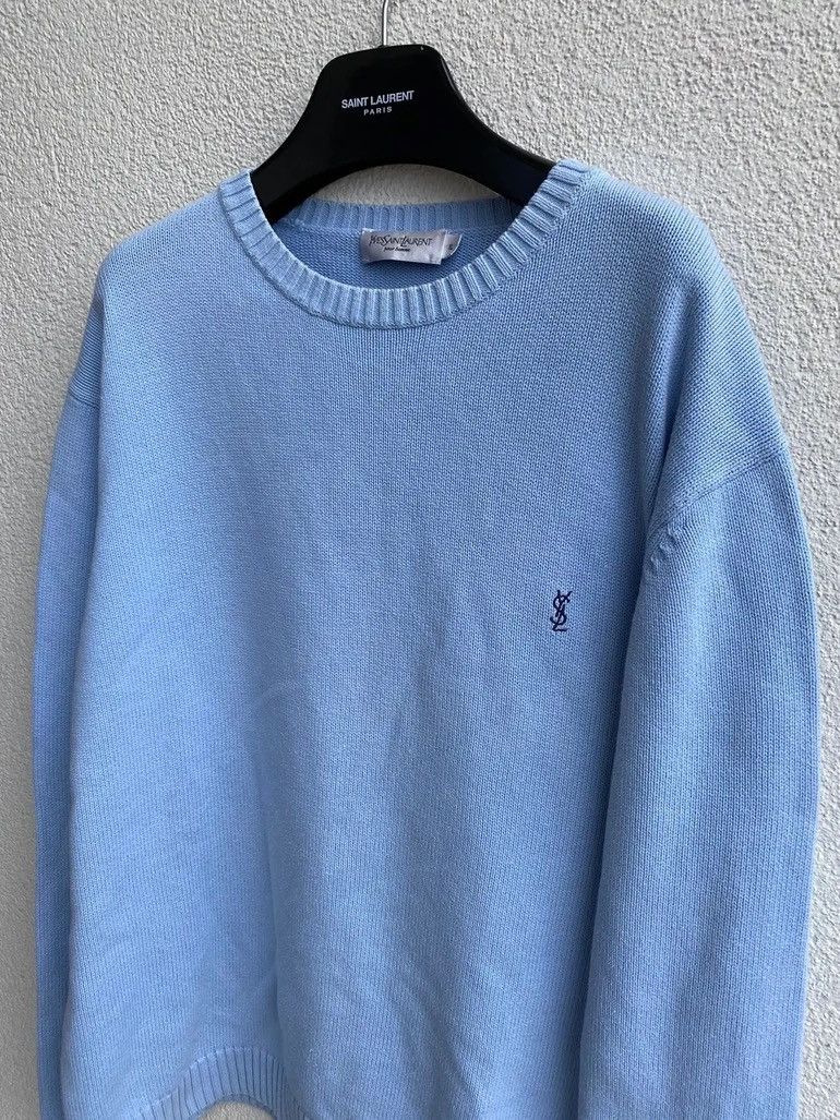 Vintage × Yves Saint Laurent Blue YSL Sweater Knit | Grailed