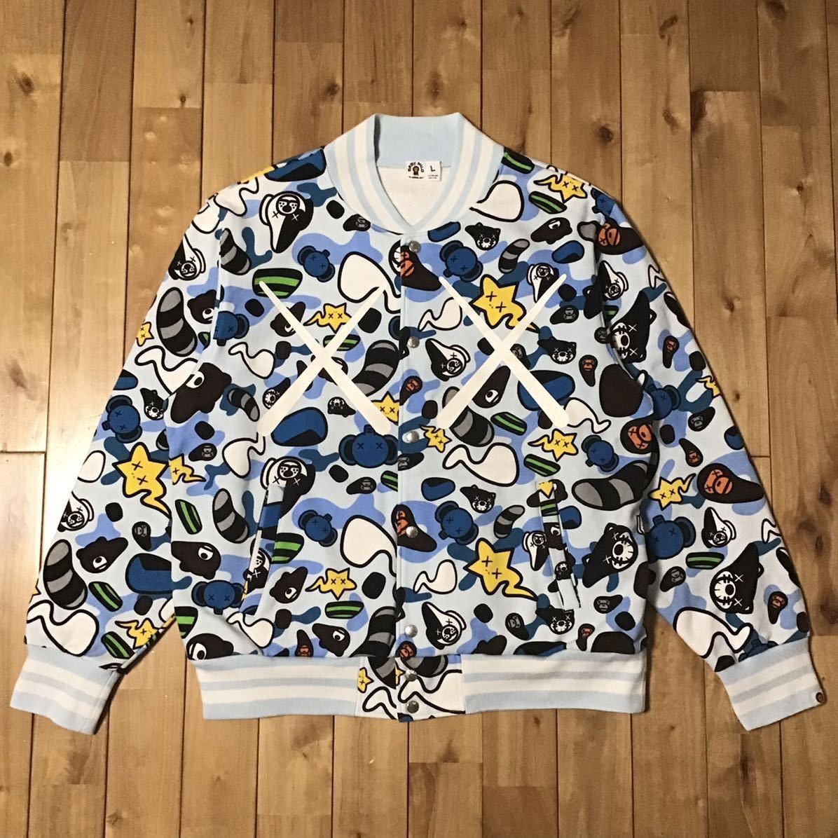 Bape × Kaws BAPE × KAWS Milo Animal Kingdom sweat varsity jacket ape ...