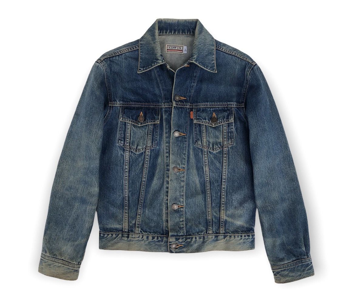 Edwin Vintage Edwin Orange Tab Trucker Jacket Jeans | Grailed