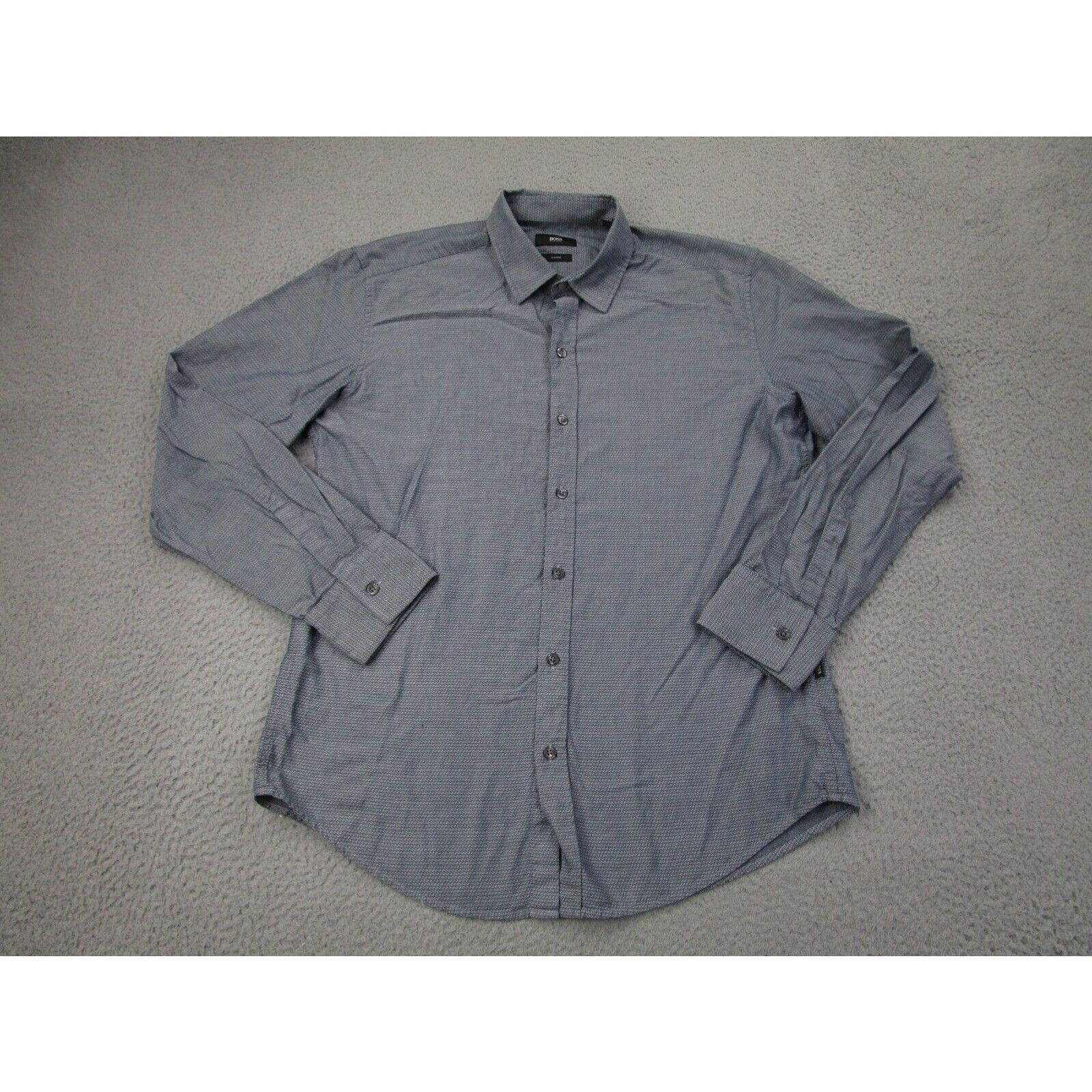 Hugo Boss Hugo Boss Shirt Mens L Slim Blue Woven Button-up Long Sleeve ...