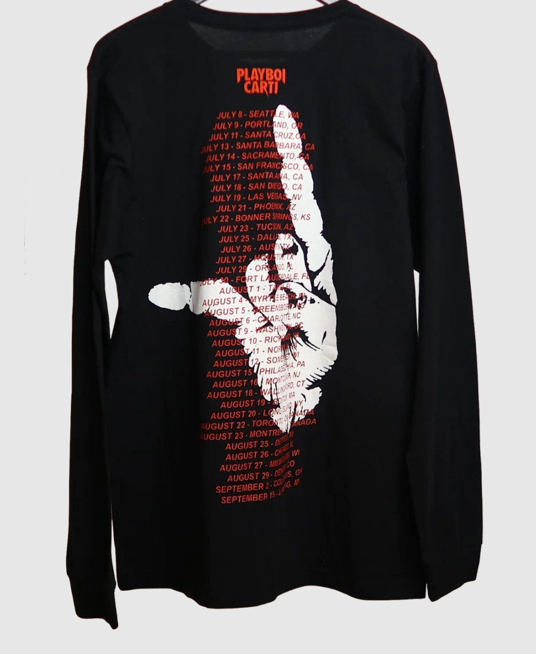 AWGE Playboi Carti 2017 Jason Mask Hand Tour Concert Merch Tee | Grailed