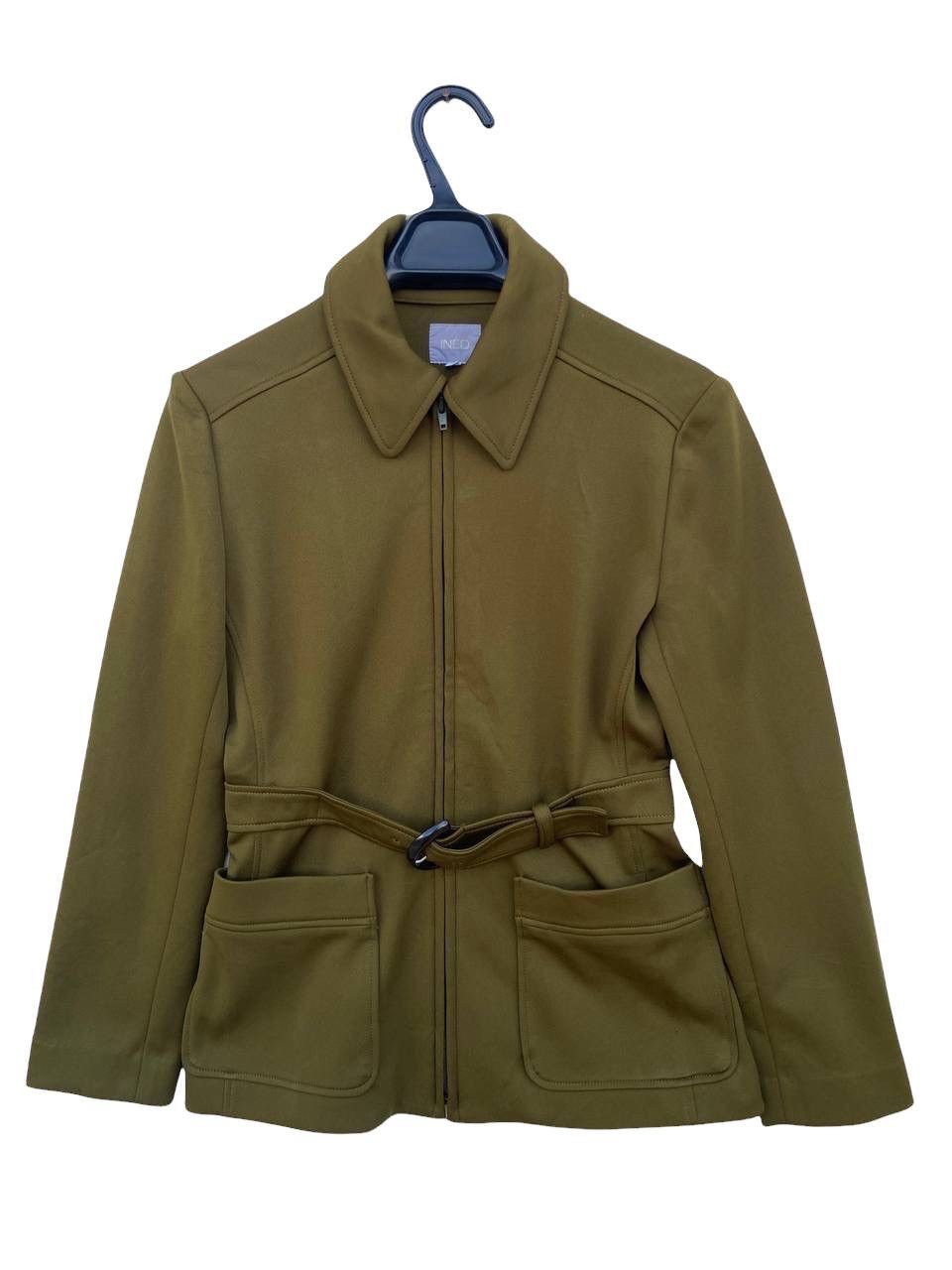 Japanese Brand INED OLIVE GREEN BELT JACKET | Grailed