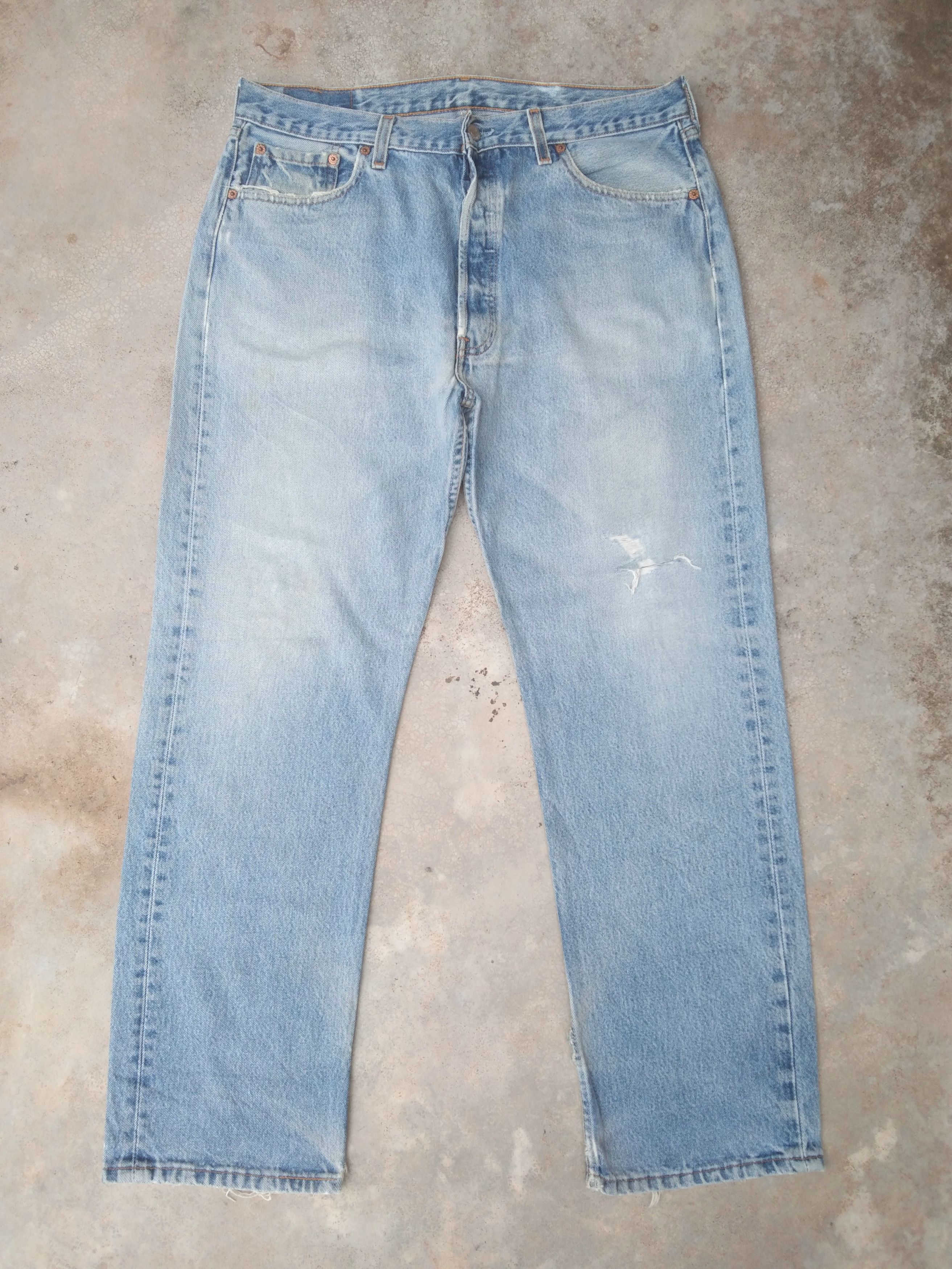 Levi's × Streetwear × Vintage 90s Vintage Levis 501 Made In USA Distressed Jeans 36x30 | Grailed