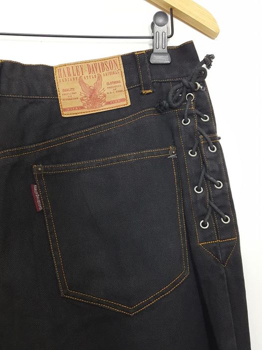 Harley Davidson Harley Davidson Side Eyelet Lace up Denim Pant | Grailed