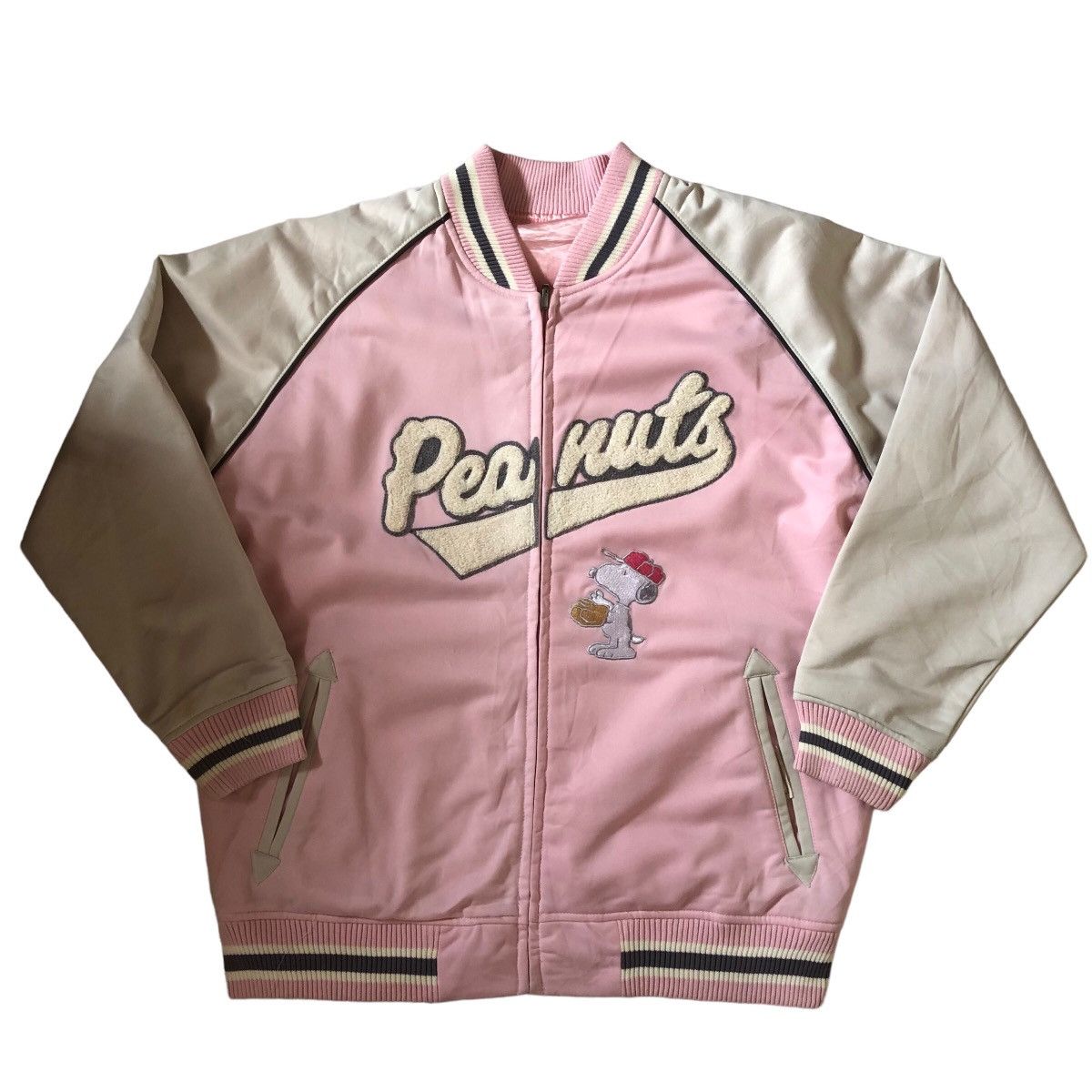 Bomber Jacket × Peanuts × Varsity Jacket Peanuts Embroidery By ...