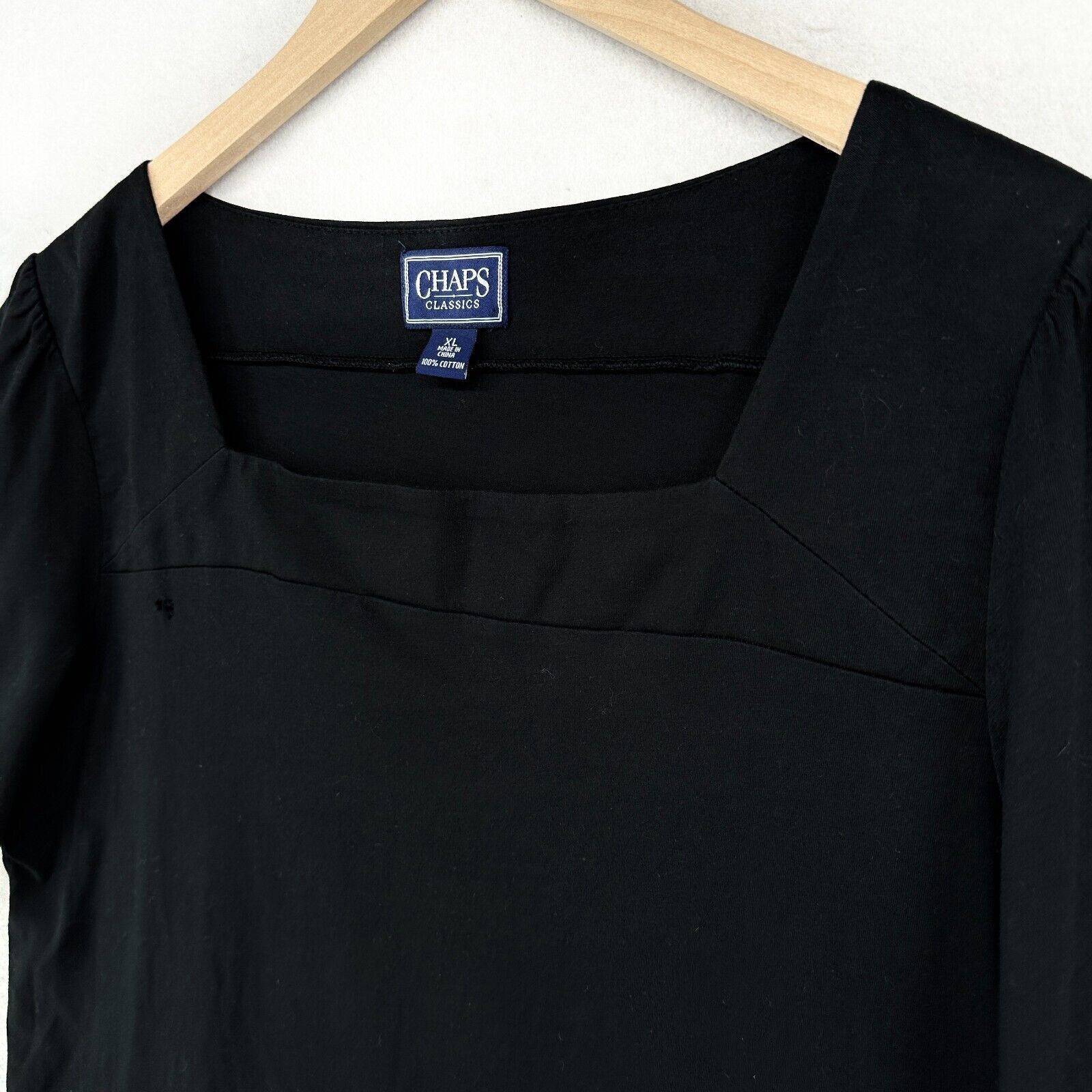 Chaps CHAPS Classics Blouse Women XL Square Neck Short Sleeve Lace ...