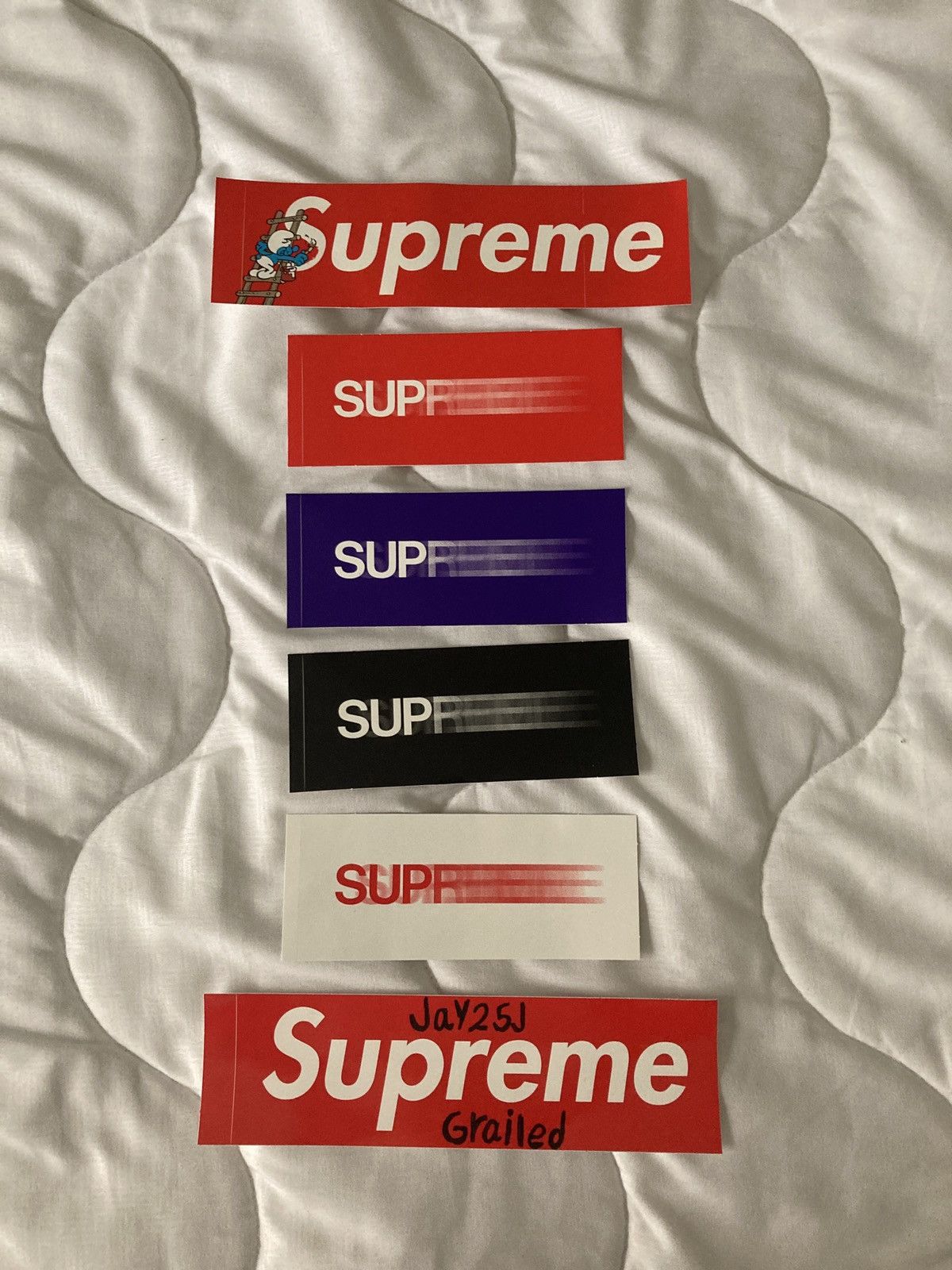 Supreme Supreme Smurfs + Motion Logo Sticker Lot | Grailed