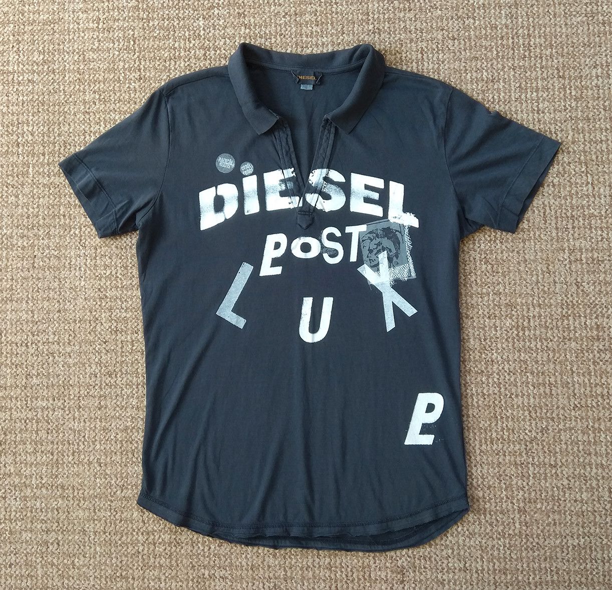 Diesel Diesel print buttonless vintage polo | Grailed