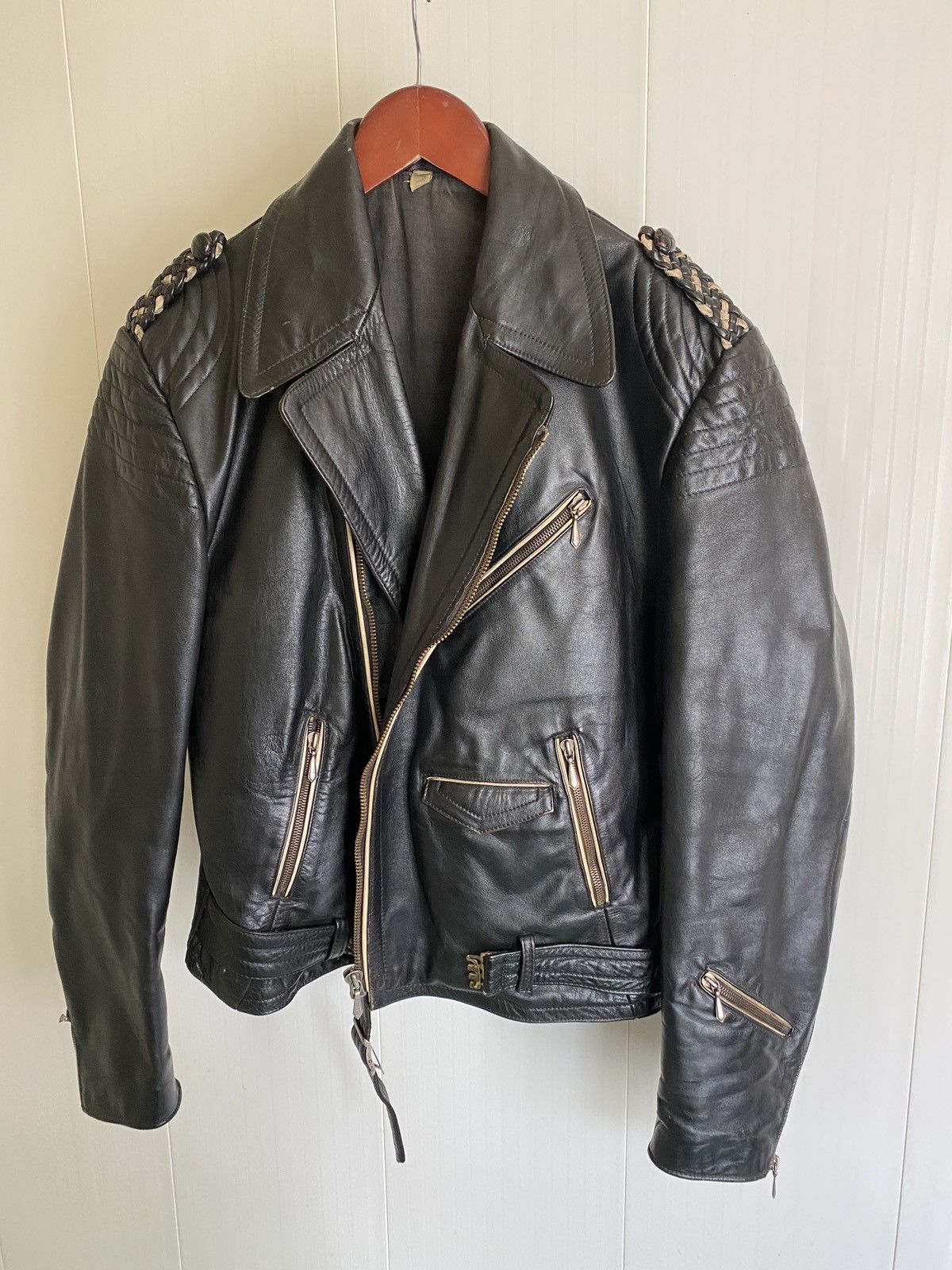 Vintage HORSEHIDE Vintage Motorcycle Leather Biker Jacket 1940s ww2 ...