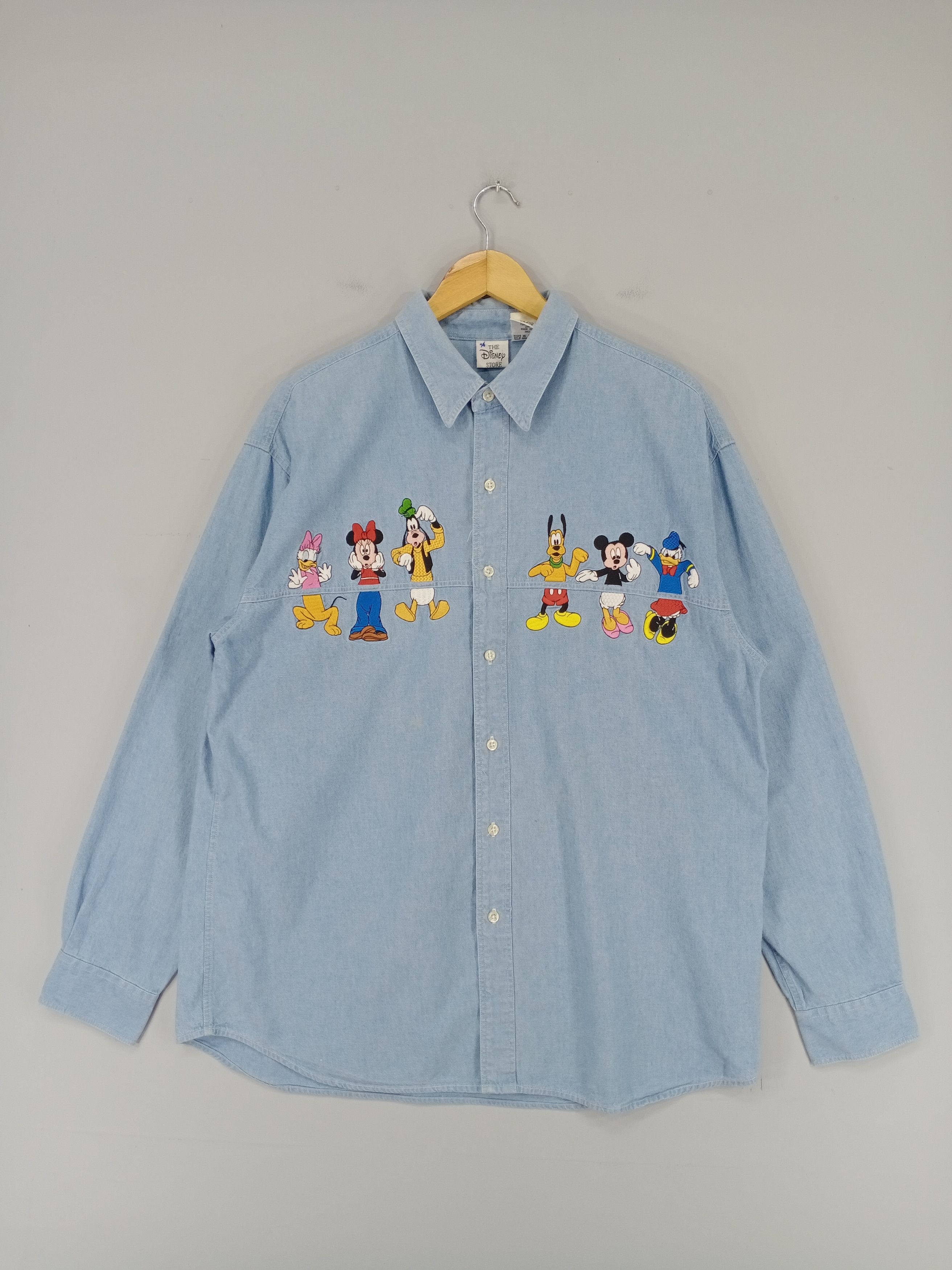 Vintage 💥RARE💥Vintage 90s Disney Embroidery Button Ups Denim Shirt ...
