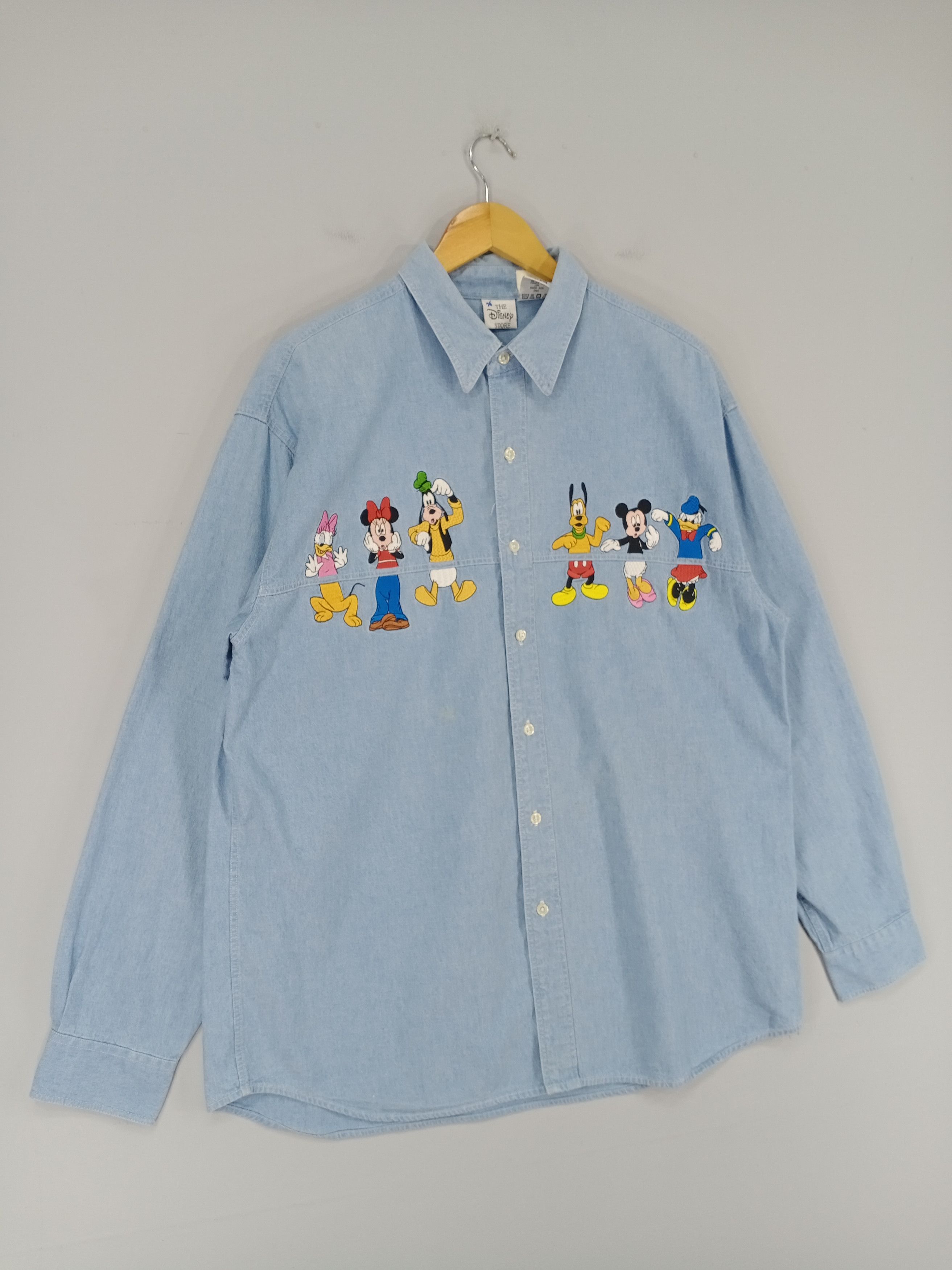 Vintage 💥RARE💥Vintage 90s Disney Embroidery Button Ups Denim Shirt ...