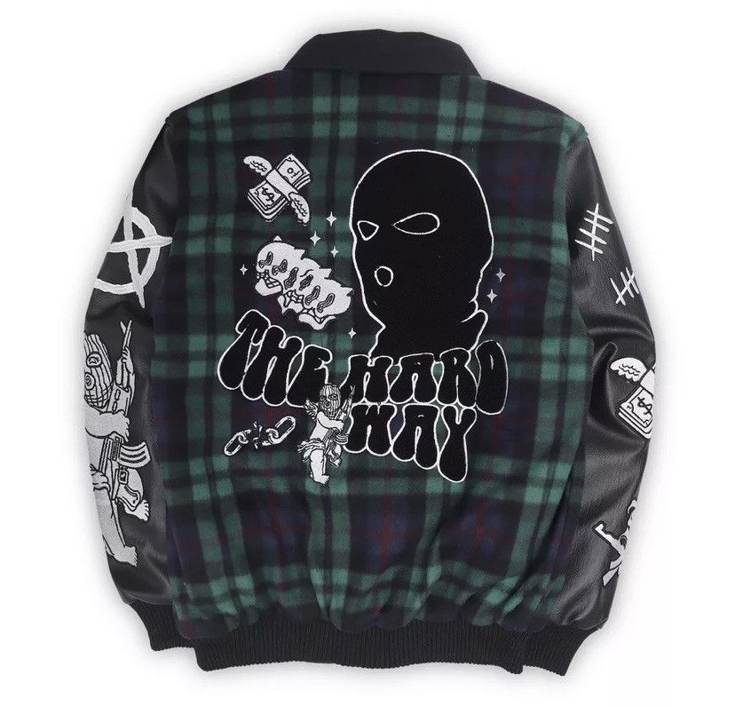 Vintage Varsity jacket criminal geng black green streetwear vintage ...