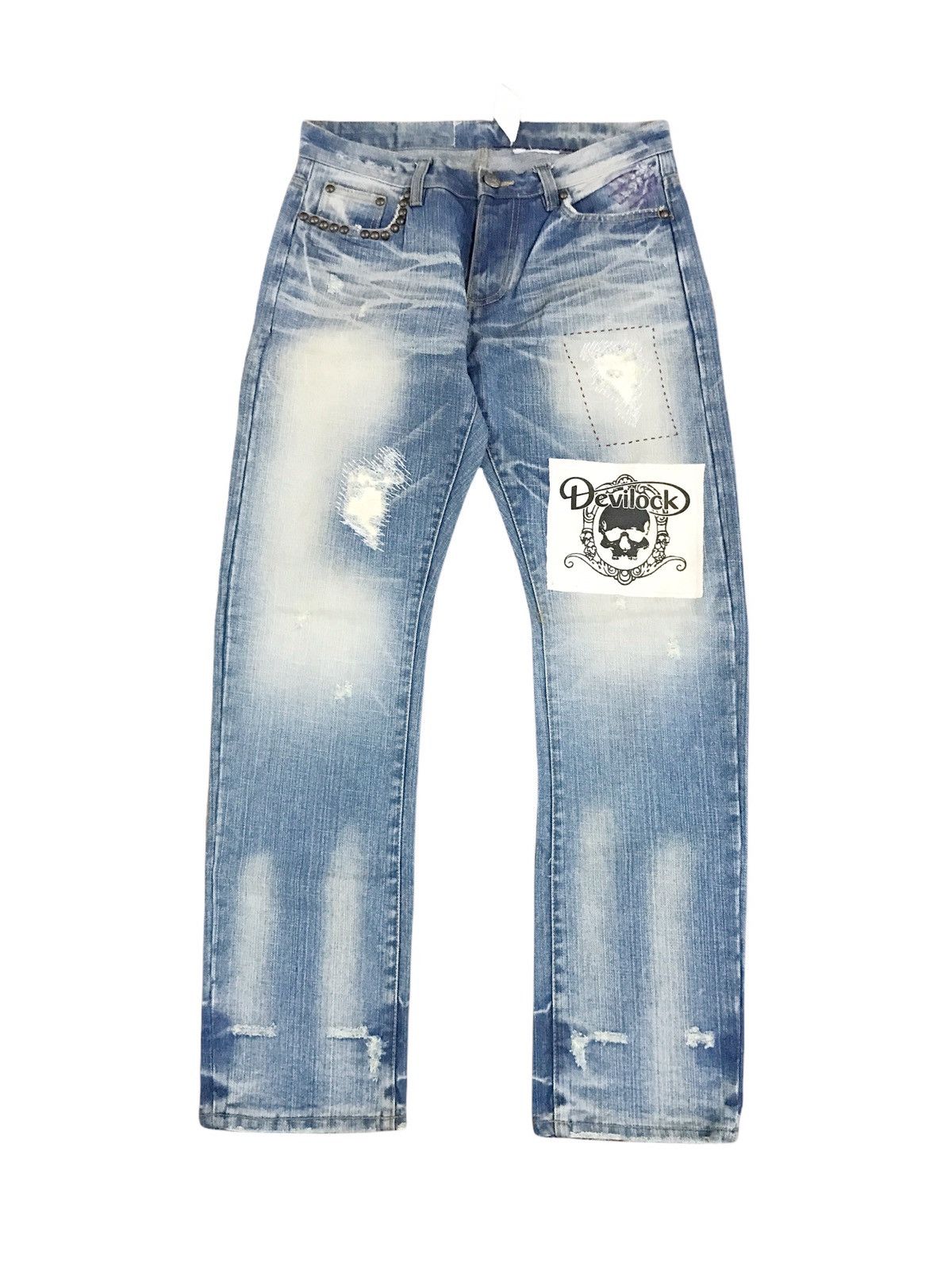 Devilock Devilock Japan Distressed Patches Logo Jeans | Grailed