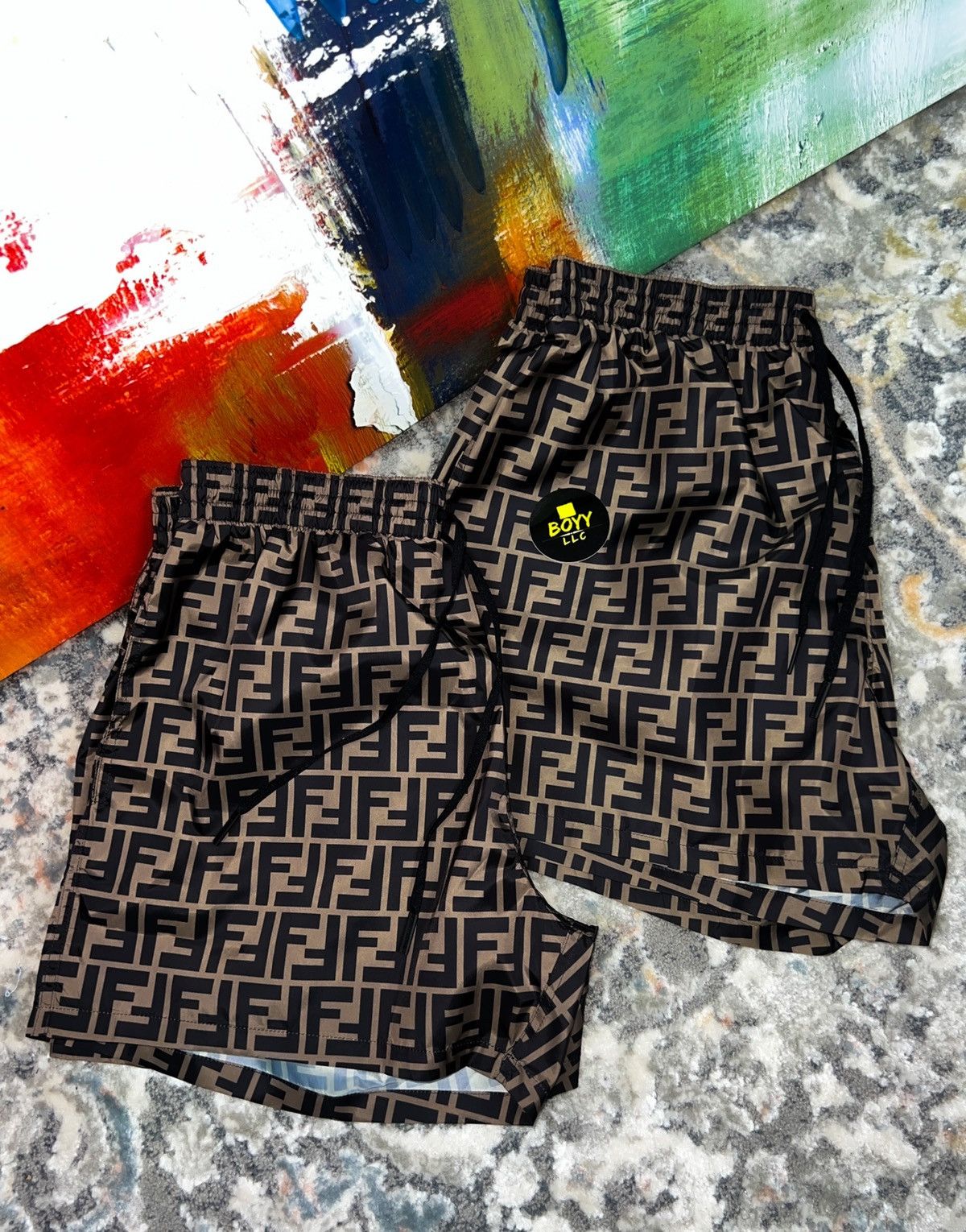 Fendi Fendi monogram swim shorts | Grailed