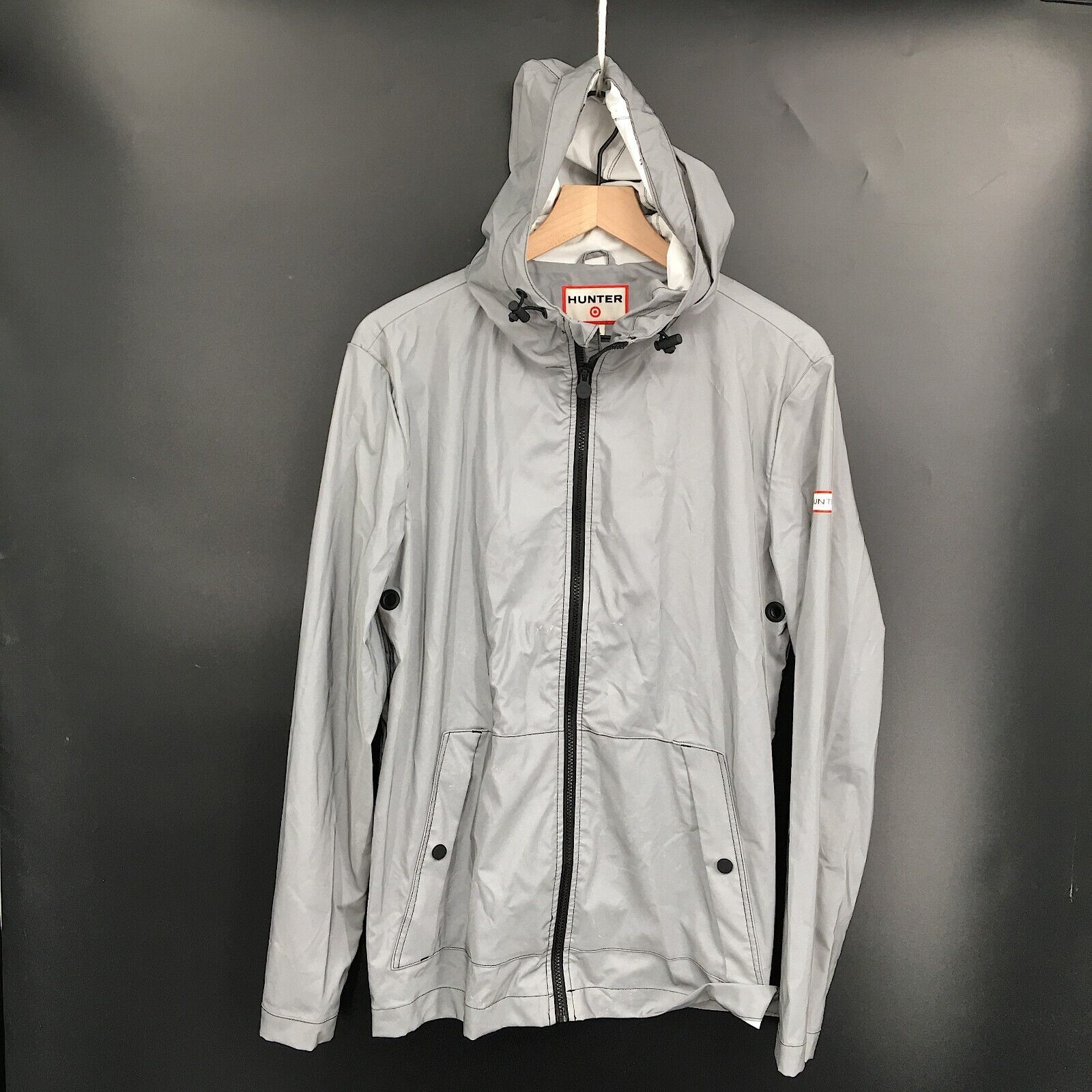 Hunter Hunter target rain jacket reflective silver pockets lightweight ...