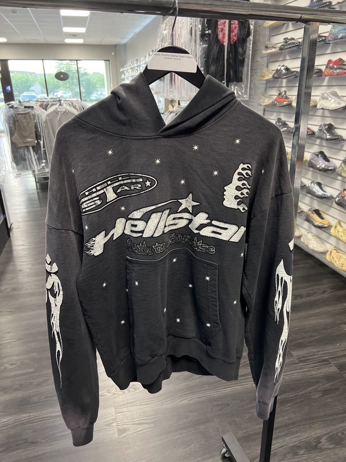 HELLSTAR Hellstar Studios Washed-Black Hoodie | Grailed