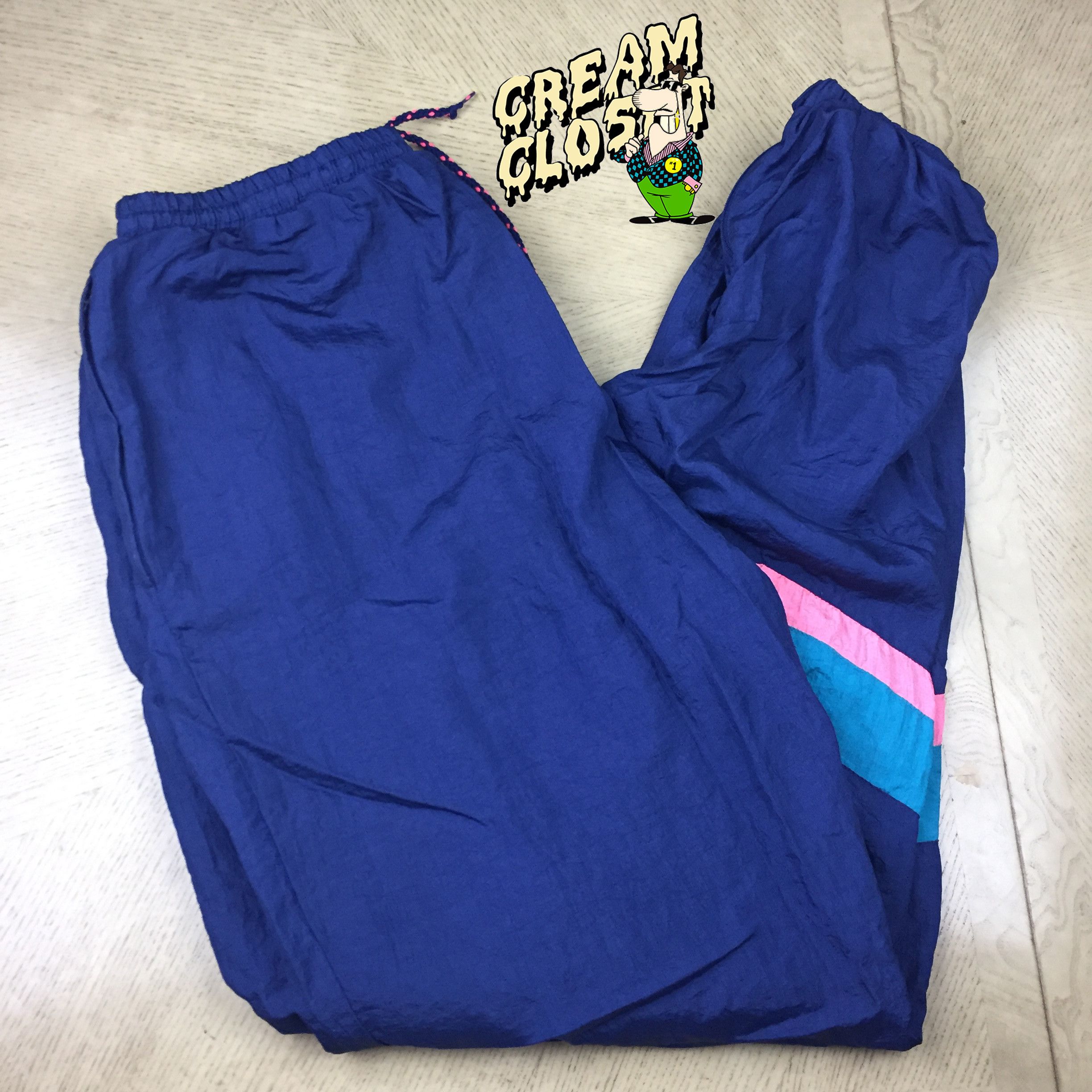 Givenchy VINTAGE GIVENCHY ACTIVEWEAR COLOR BLOCK TRACK PANTS IN NAVY ...