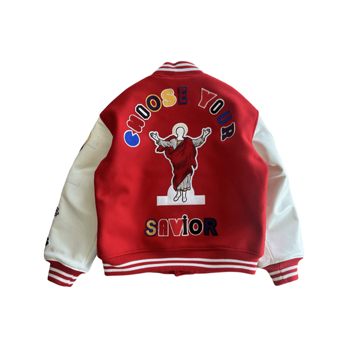 READYMADE Saint Michael Red Letterman Varsity Stadium Jacket | Grailed