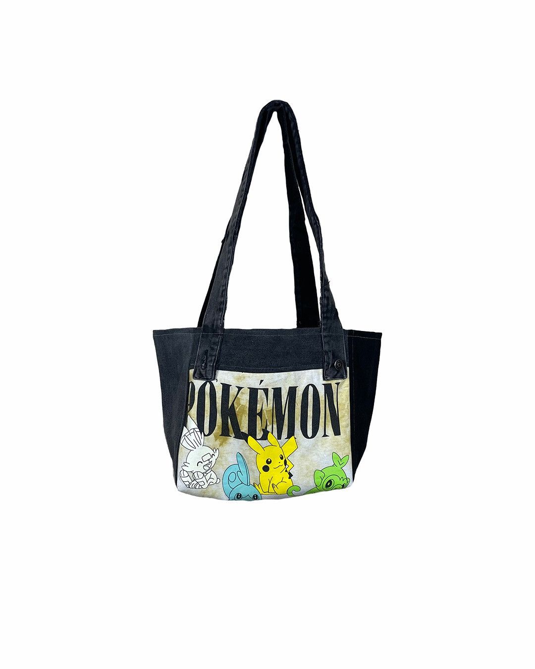 Handmade × Pokemon REWORKED PATCHWORK DARK DENIM POKÉMON BAG | Grailed