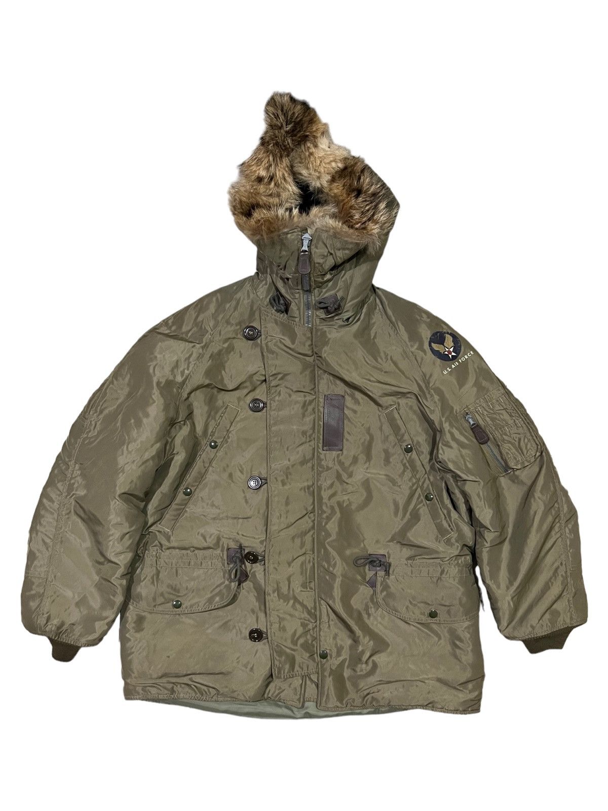 Buzz Rickson's VERY RARE VINTAGE PARKA COAT N3B US AIR FORCE REAL WOLF ...