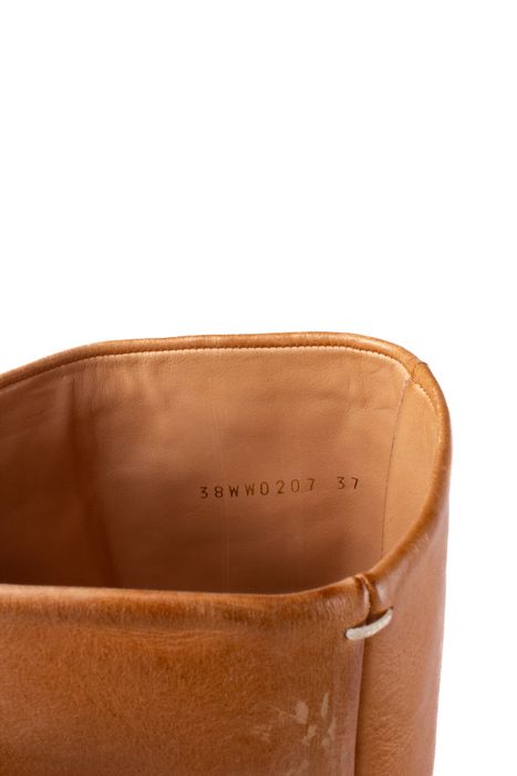 Maison Margiela MAISON MARGIELA TAN LEATHER KNEE-HIGH BOOTS | Grailed