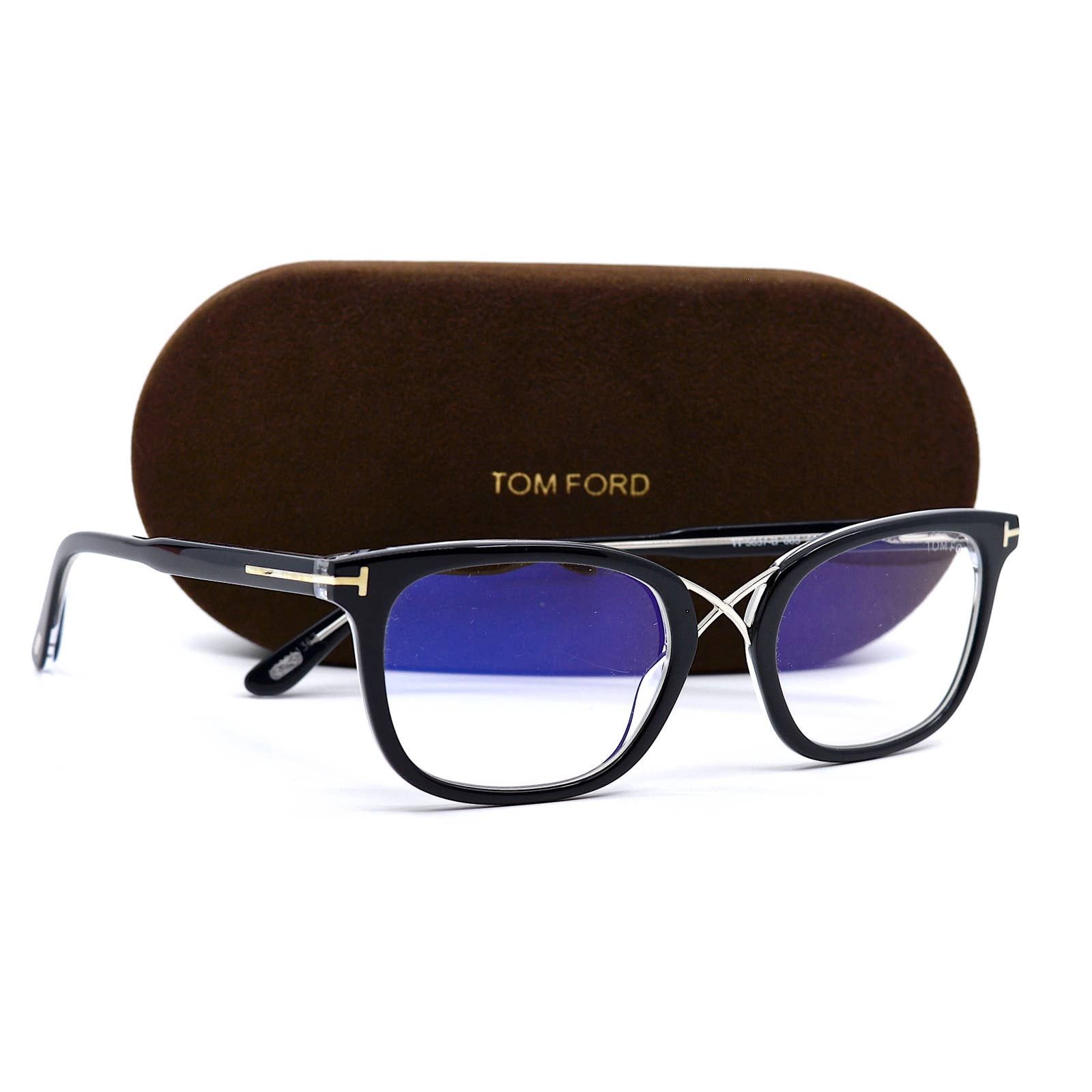Tom Ford TOM FORD TF5637-B/O 005 BLUE BLOCK BLACK EYEGLASSES | Grailed