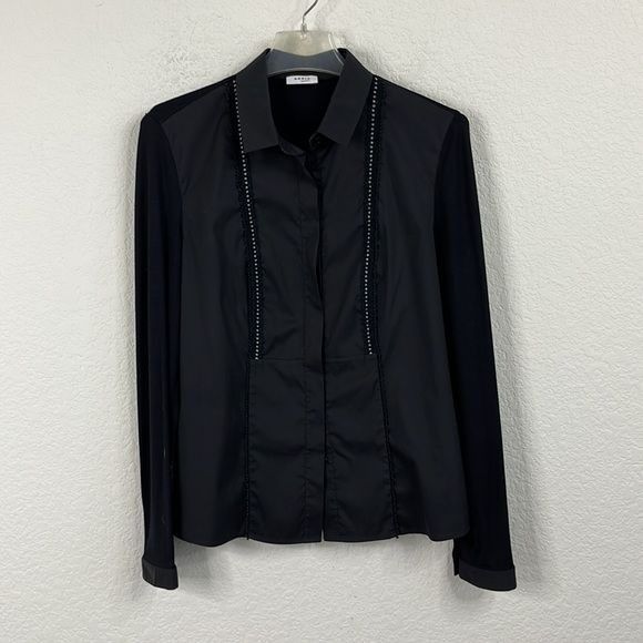 Akris Akris Punto Stretch Woven Ladder Stitch Blouse | Grailed