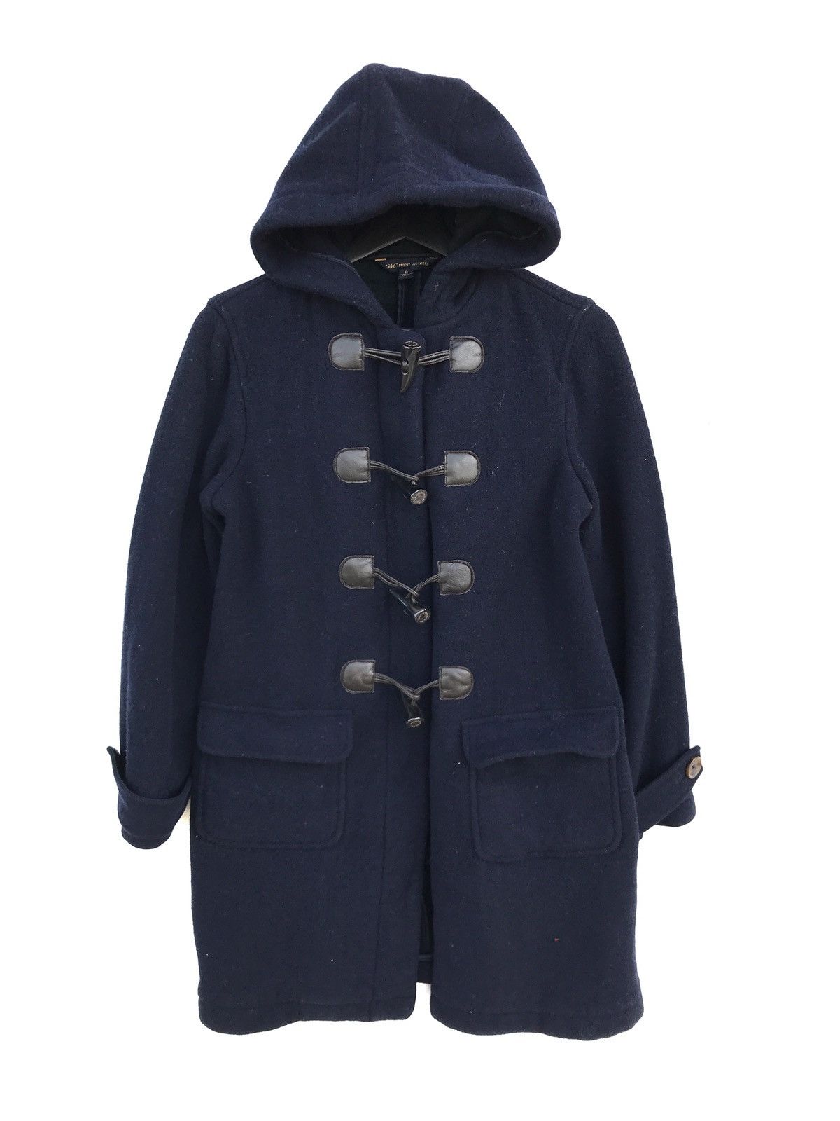 Brooks Brothers Brooks Brothers Navy Blue Wool Hoodie Duffle Coat ...