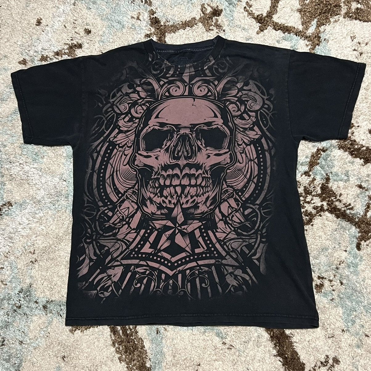 Affliction MMA Elite AOFP Skull Star Shirt Size Large Affliction Style ...