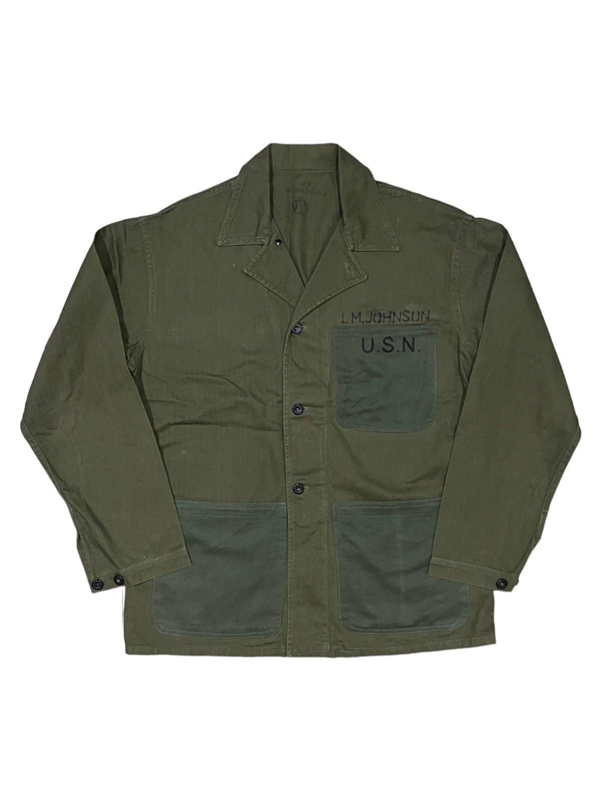 Vintage VERY RARE VINTAGE JACKET CHORE HBT USN WWII DEADSTOCK NOS | Grailed