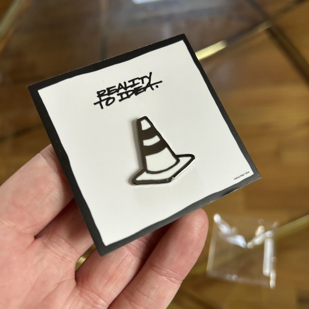 Joshua Vides REALiTY TO iDEA CARTOON OUTLiNE TRAFFiC CONE PiN PiNTRiLL ...