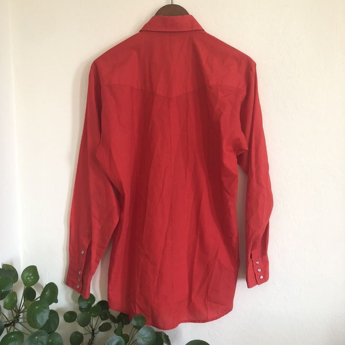 Vintage Vintage red western shirt Pearl snaps long sleeve cowboy M L ...